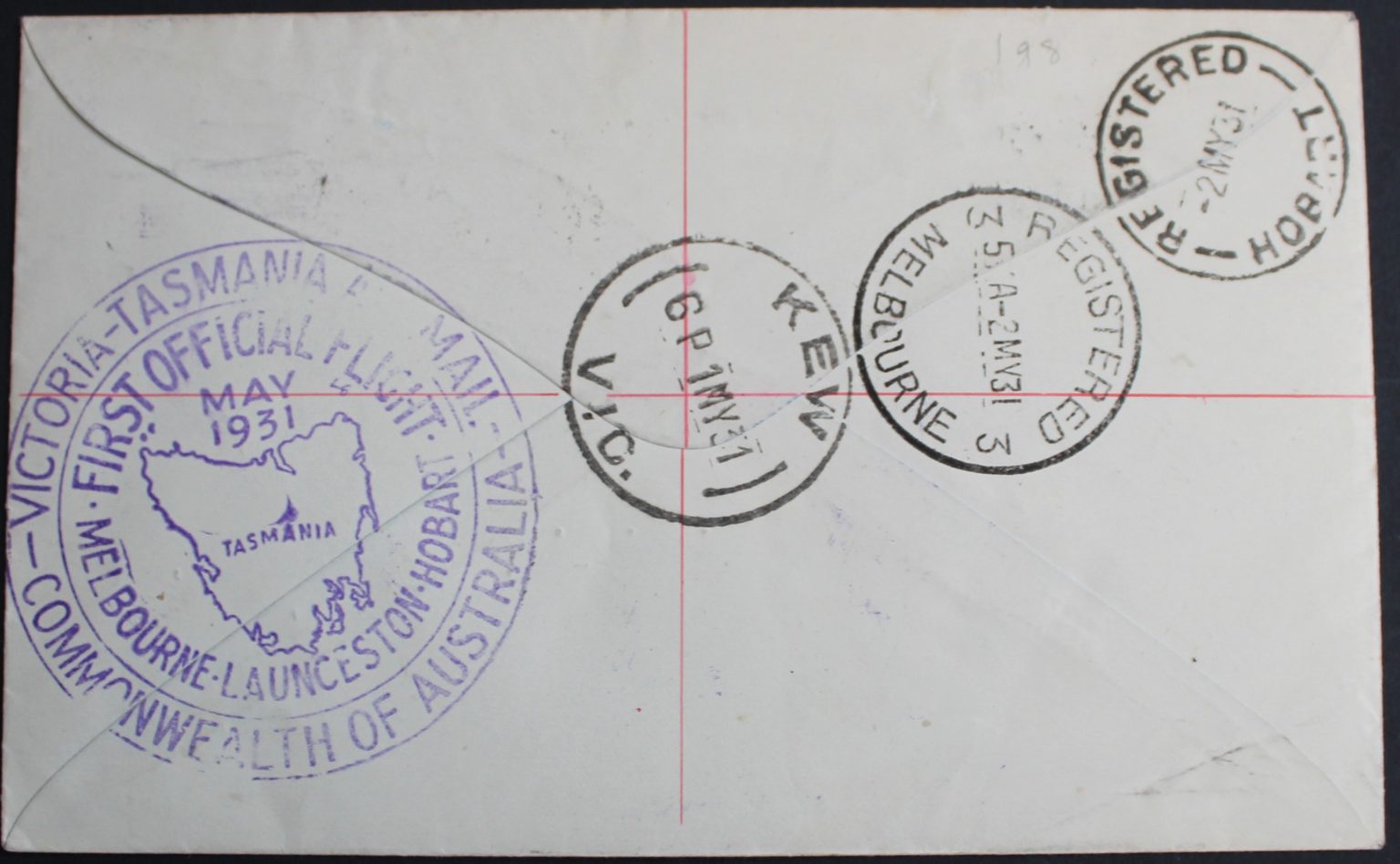 Australia 1931 Melbourne to Hobart first flight cover with cachet - H ...